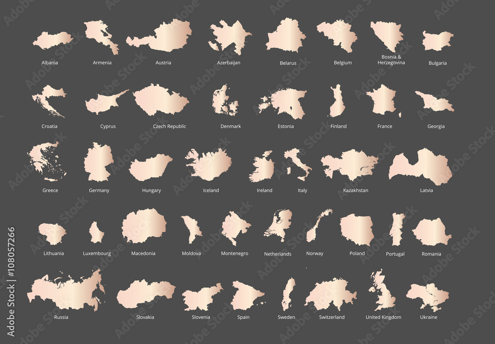 Colorful European countries political map with clearly labeled ...