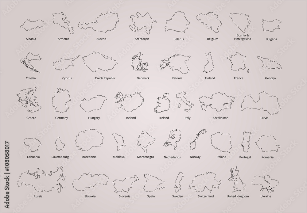 Colorful European countries political map with clearly labeled ...