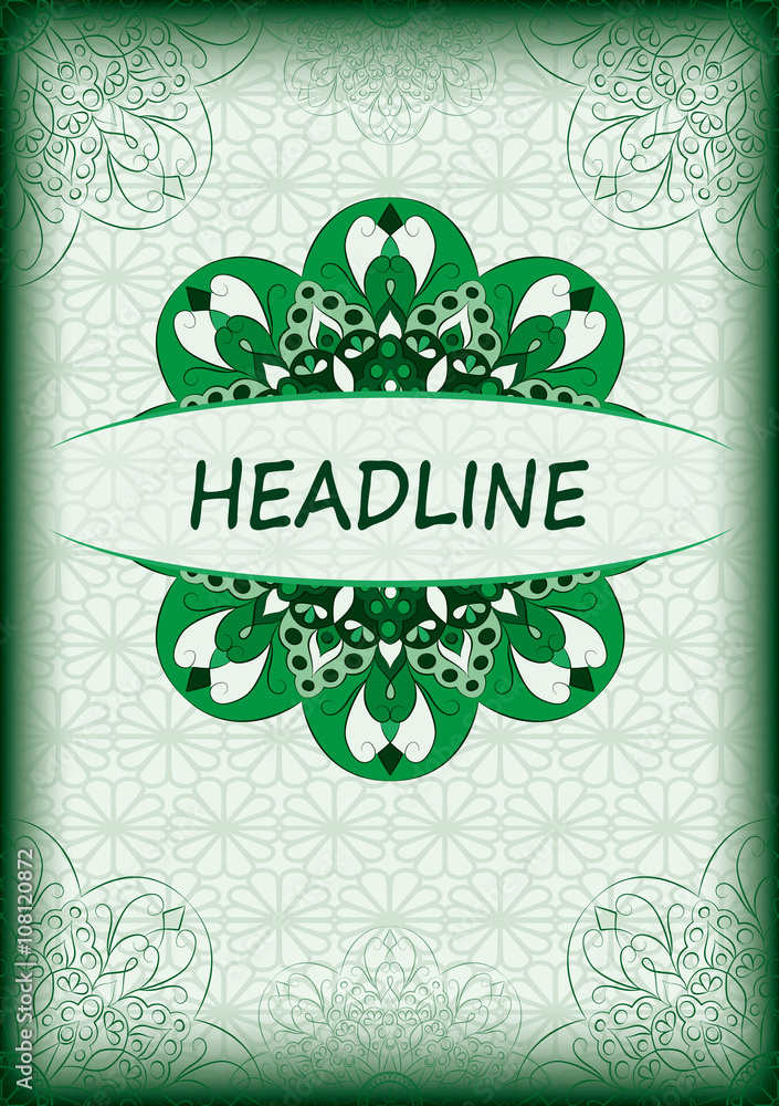 Leaflet, booklet, cover page, abstract, brochure A4, text, frame ...