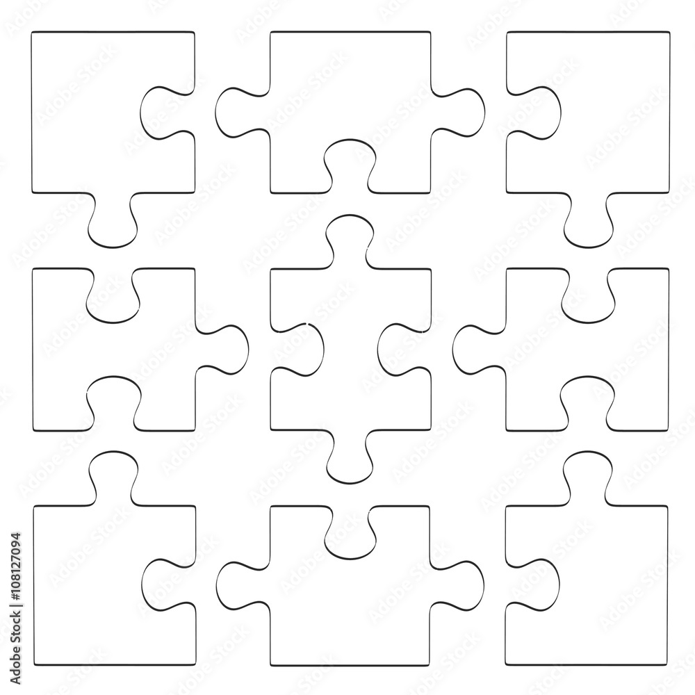 2d cartoon illustration of puzzle Stock Illustration | Adobe Stock