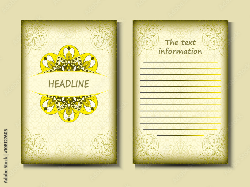 Leaflet, booklet, cover page, abstract, brochure A4, text, frame ...