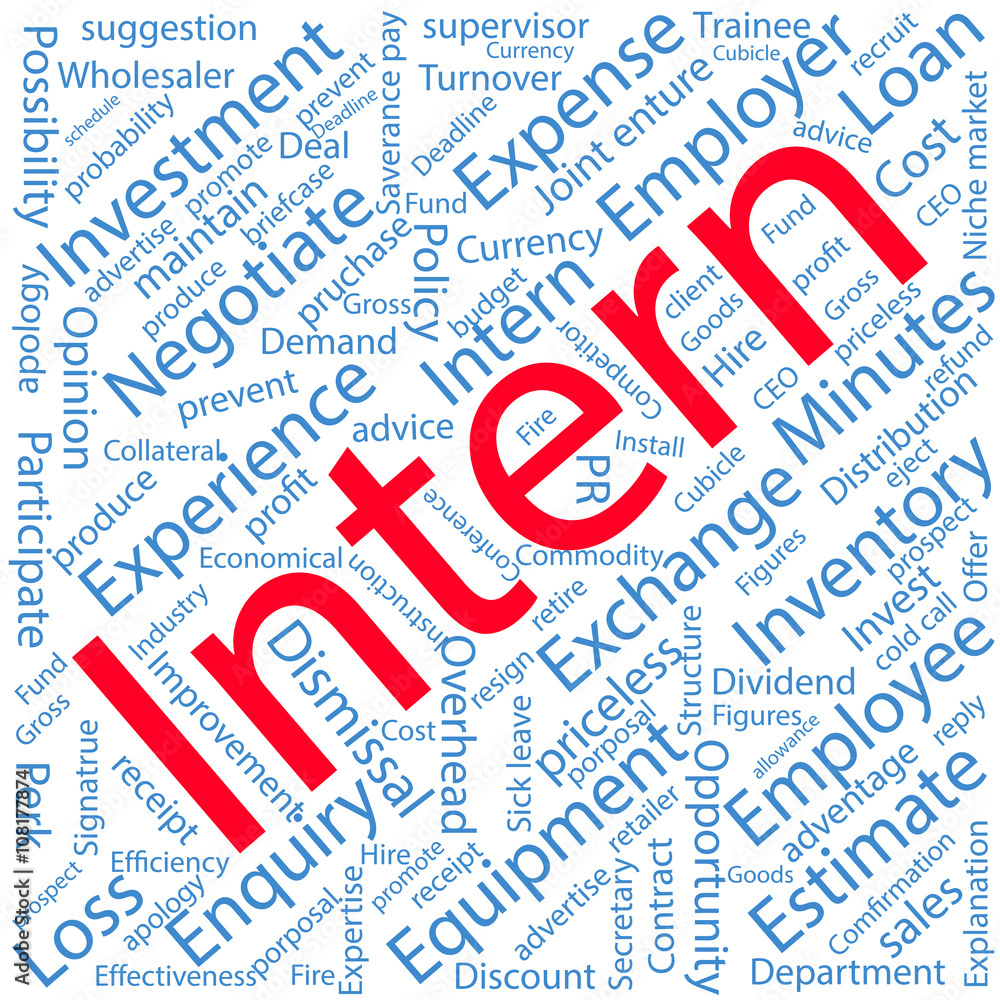 intern,word cloud art background Stock Vector | Adobe Stock