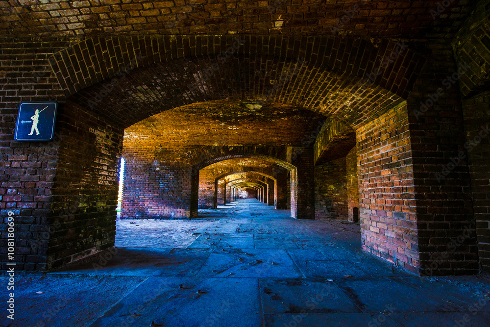 Standing on the moat which surrounds Fort Jefferson Civil War Fort and ...