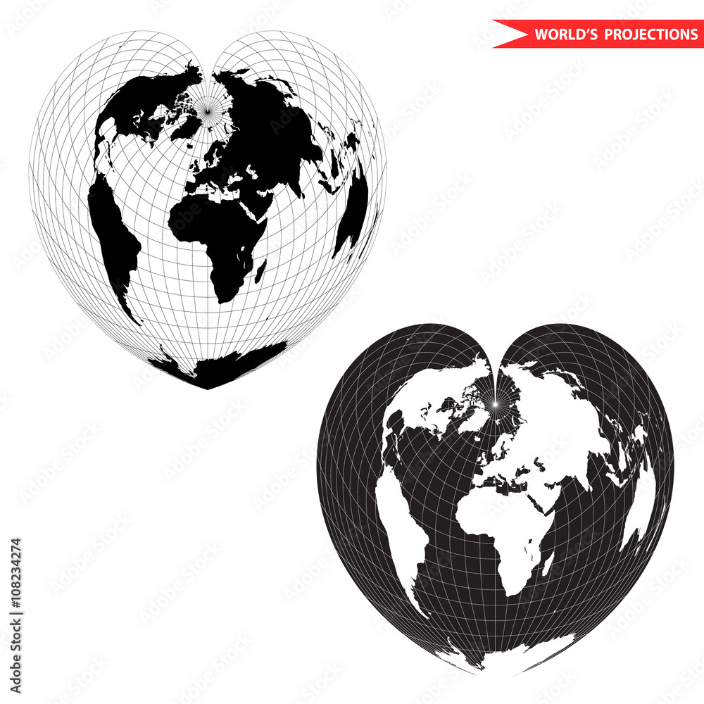 Stock-Vektorgrafik „Black and white heart-shaped planet vector ...