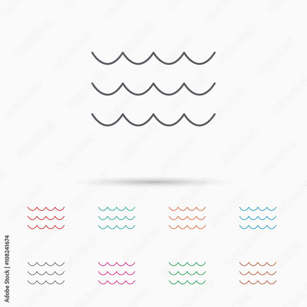 Waves icon. Sea flowing sign. Stock Vector | Adobe Stock