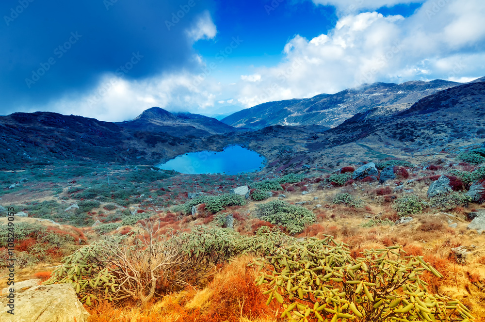 Kalapokhri Lake, Sikkim, Himalayan Mountain Range, Sikkim Stock Photo ...