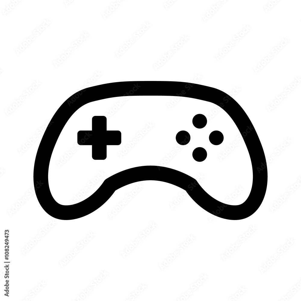 Videogame / video game controller or gamepad line art icon for apps and ...