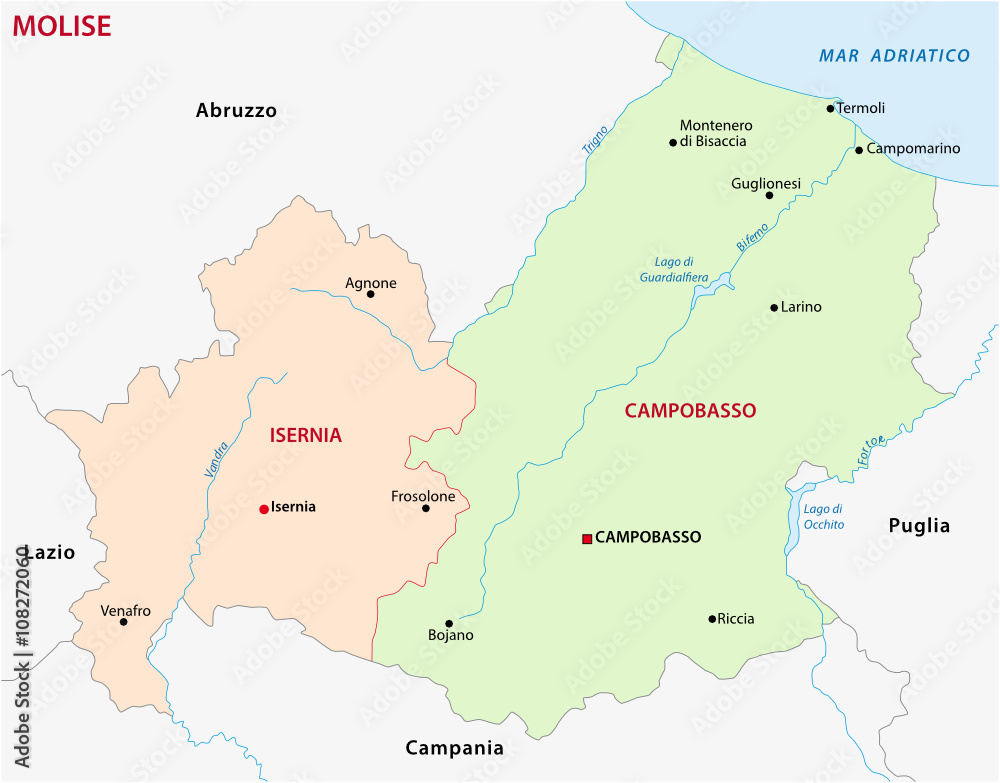 molise administrative map, Italy Stock Vector | Adobe Stock