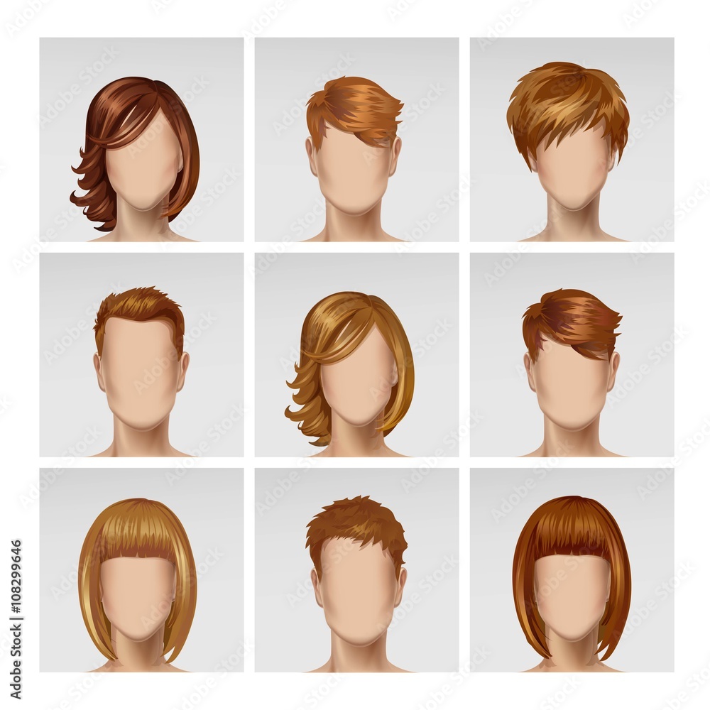 Vector Multinational Male Female Face Avatar Profile Heads Stock Vector ...