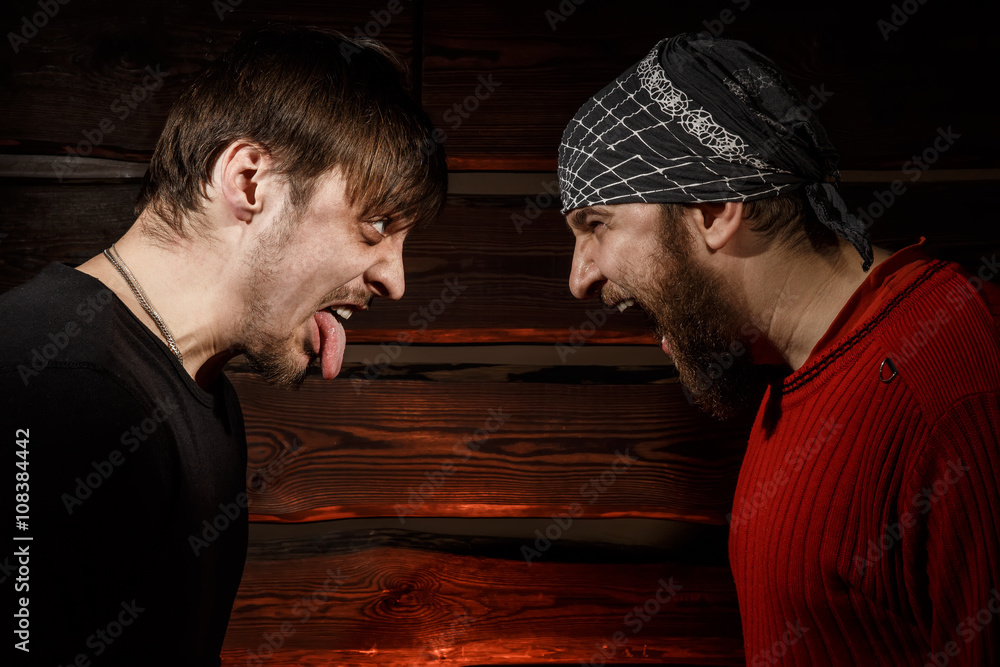 Brutal men have fun Stock Photo | Adobe Stock