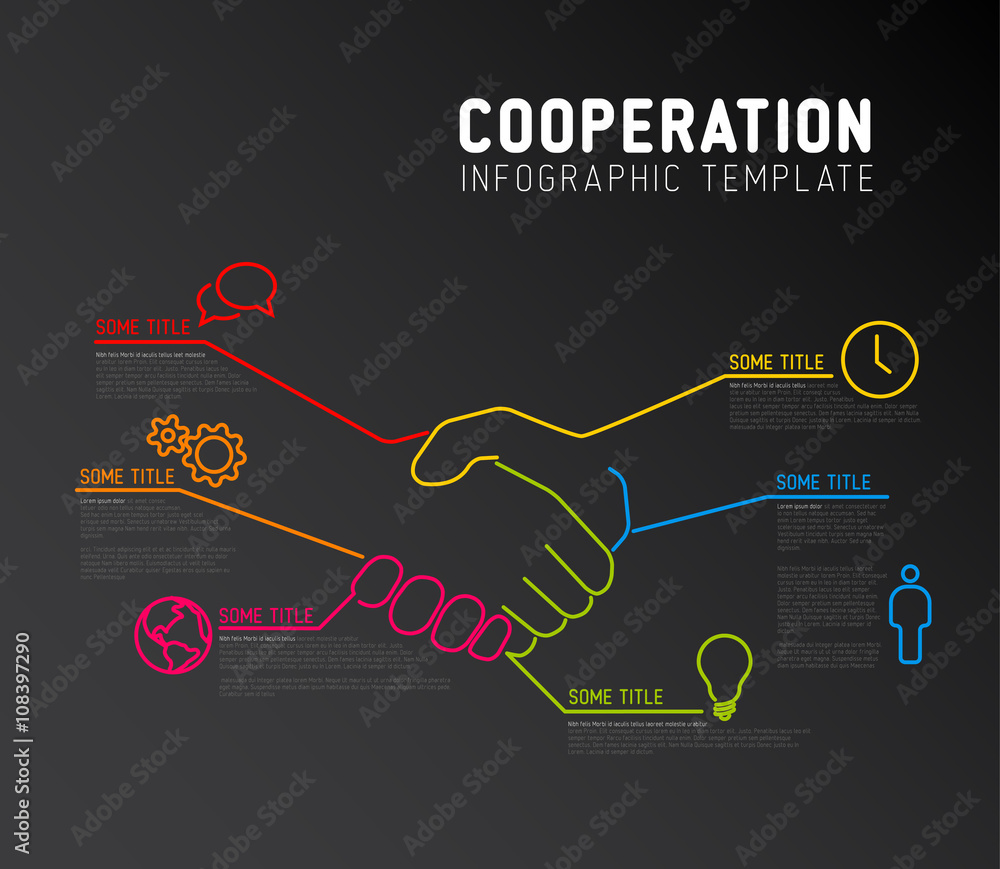 Vector Infographic report template - cooperation Stock Vector | Adobe Stock