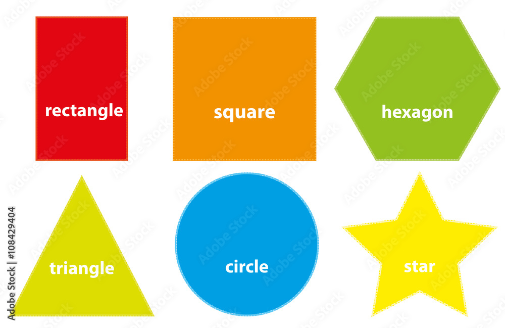Learning set of basic geometric shapes for children / educational ...