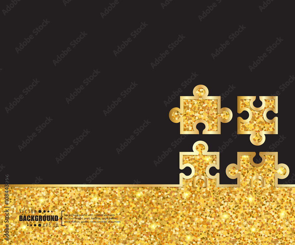 Creative vector puzzle. Art illustration template background. For ...