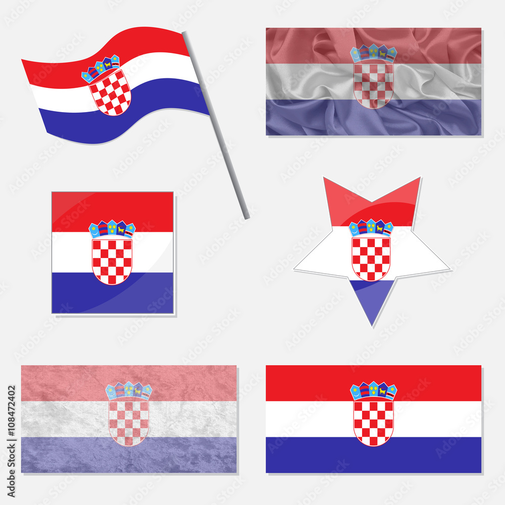 Set with Flags of Croatia Stock Vector | Adobe Stock