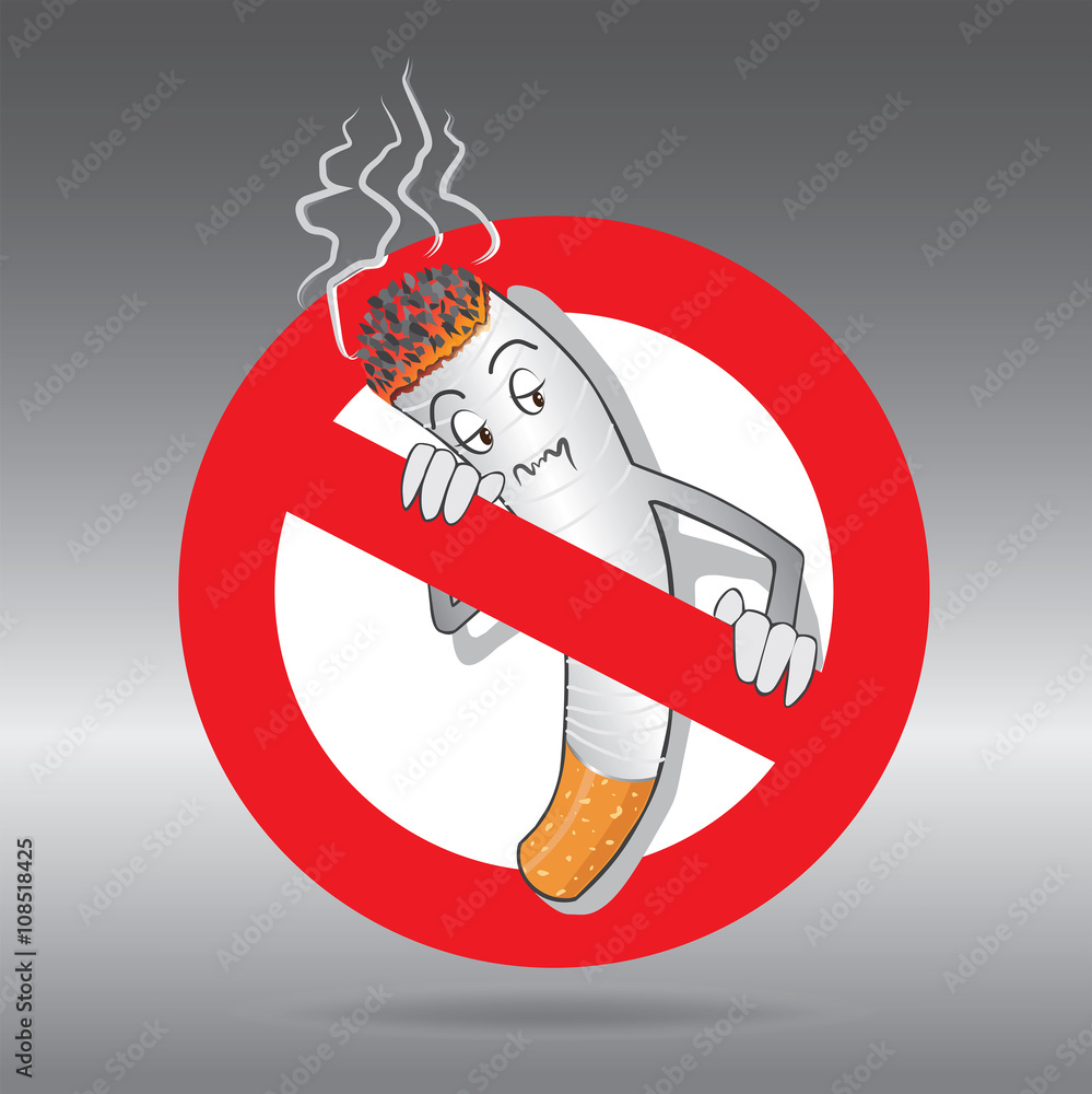 Cartoons No Smoking Sign Stock Vector | Adobe Stock