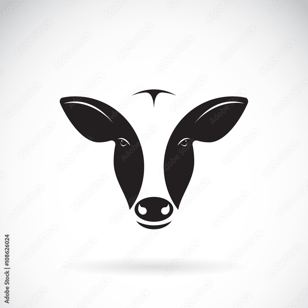 Vector image of an cow head on white background Stock Vector | Adobe Stock