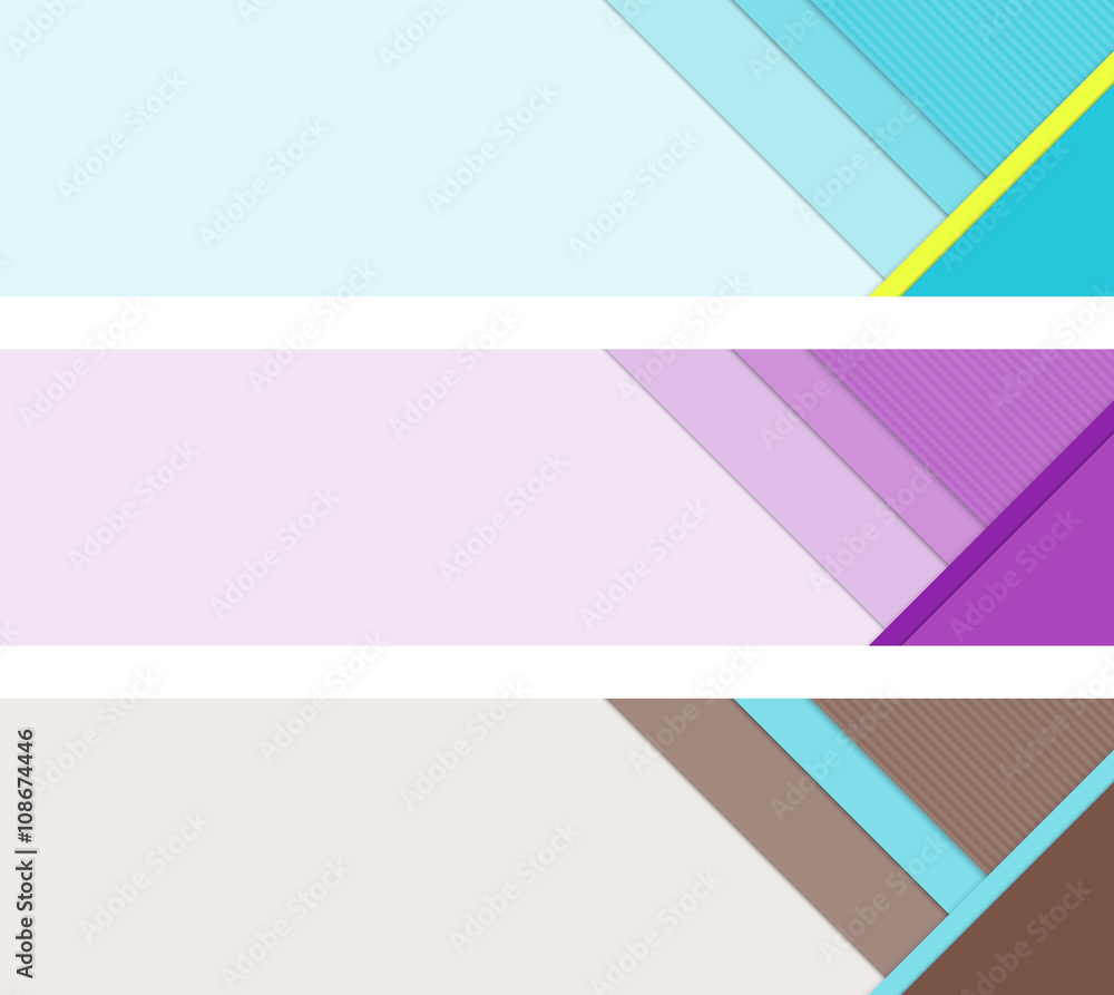 Ilustración de Stock Material design banner elements. Template layout ...