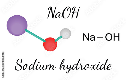 NaOH sodium hydroxide molecule Stock Vector | Adobe Stock