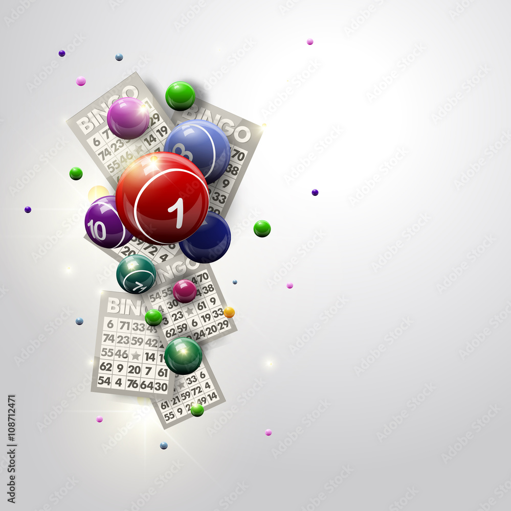 Bingo Balls and Cards Design Iluustration Stock Vector | Adobe Stock