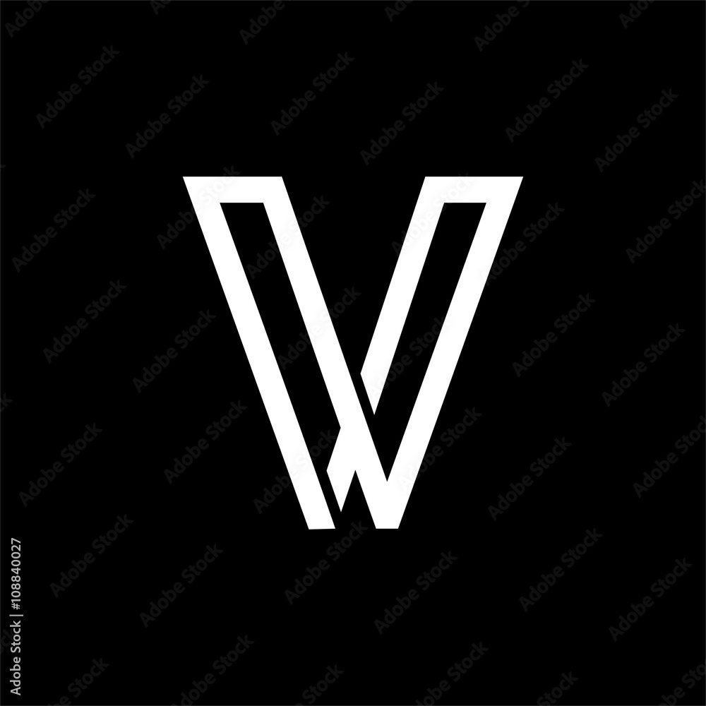 Capital letter V. From the white interwoven strips on a black ...