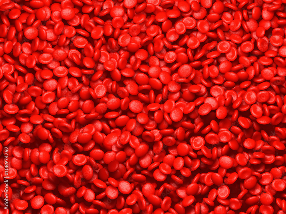 Стоковая иллюстрация «Red blood cells erythrocytes in interior of ...
