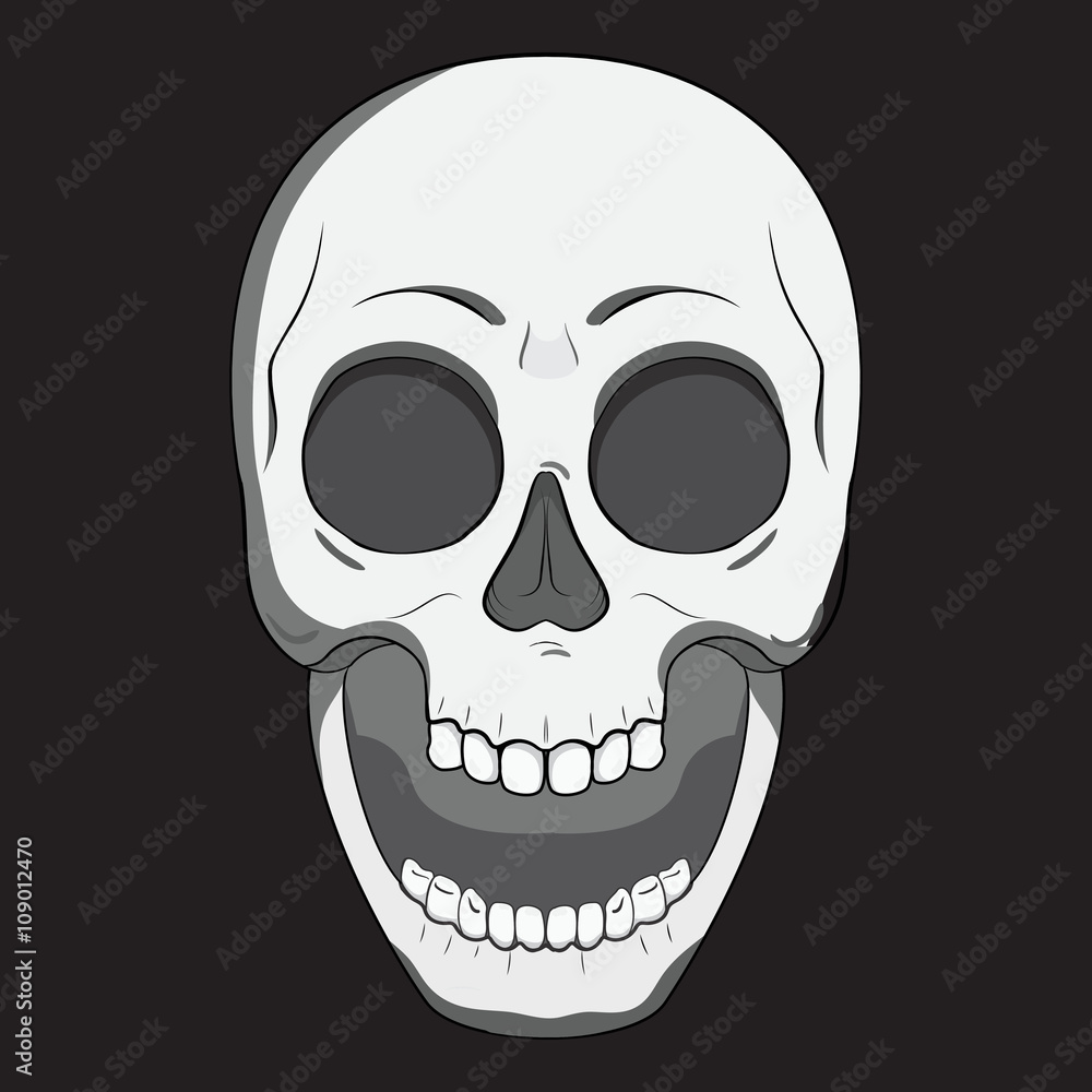 Vetor Scary skeleton.Hand drawn illustration.Skeleton vector.Skull ...