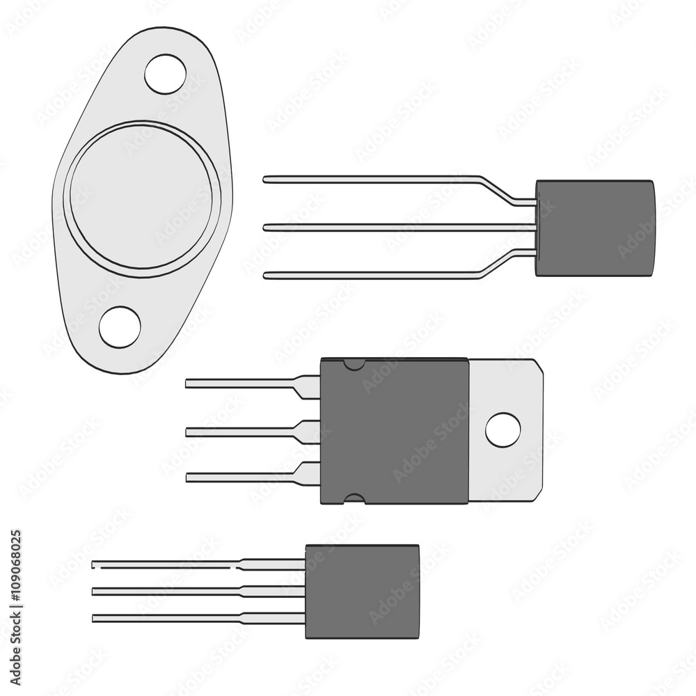 2d cartoon illustration of transistor Stock Illustration | Adobe Stock