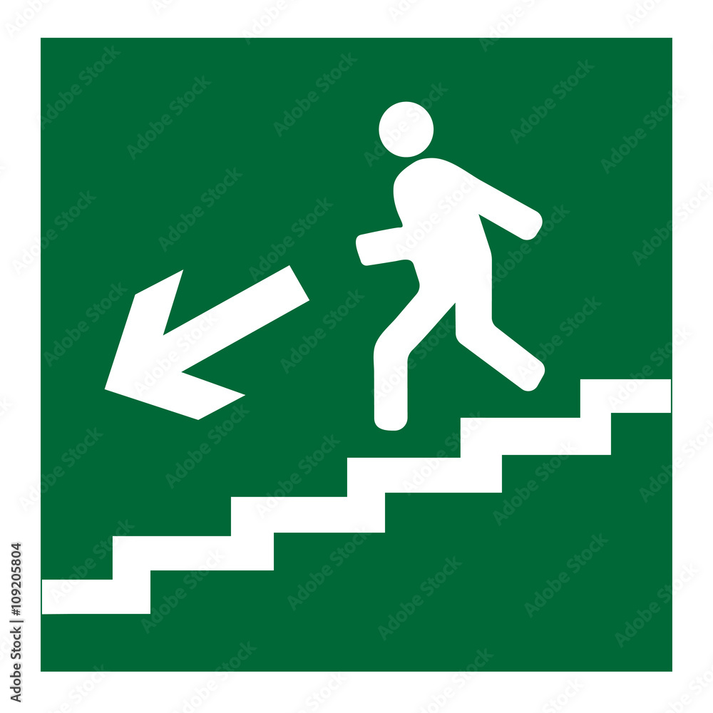 Man on Stairs going down symbol Stock Vector | Adobe Stock