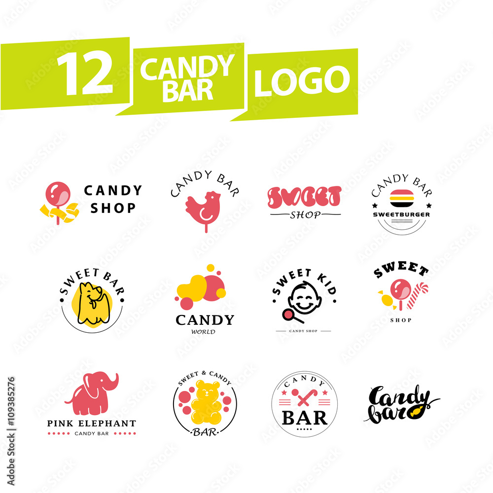 Vector flat simple candy bar logo isolated. Stock Vector | Adobe Stock