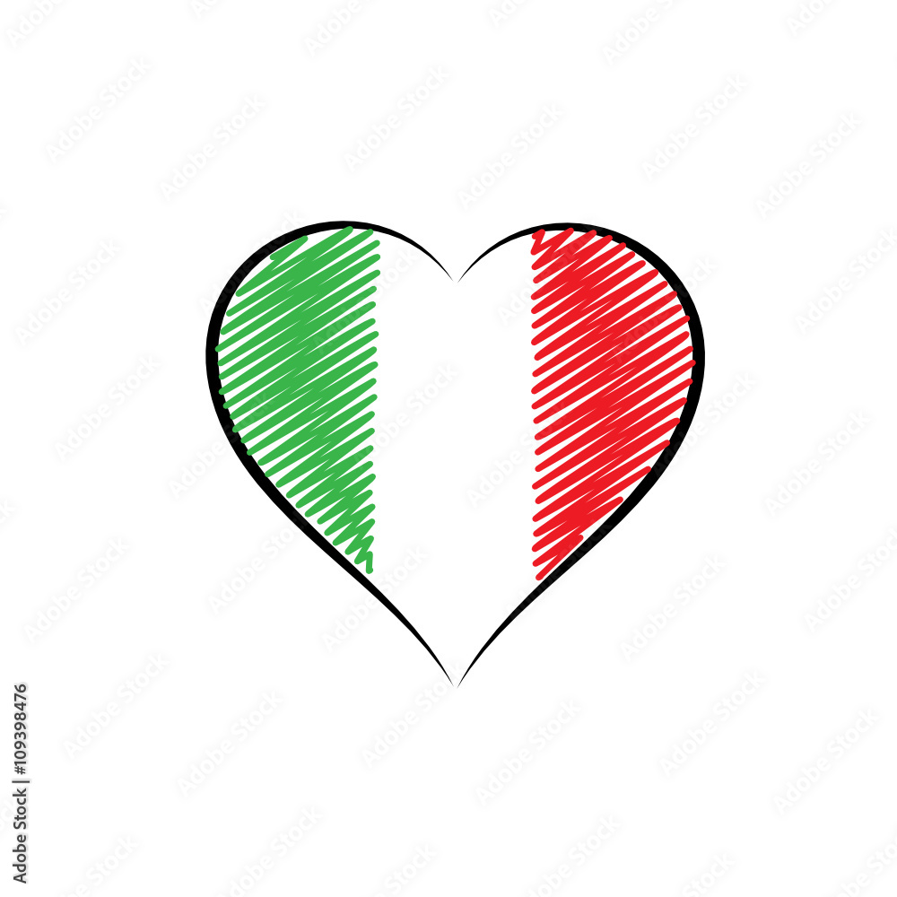 italia cuore Stock Vector | Adobe Stock