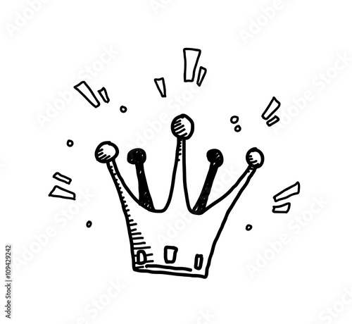 Crown Doodle, a hand drawn vector doodle illustration of a shiny crown ...