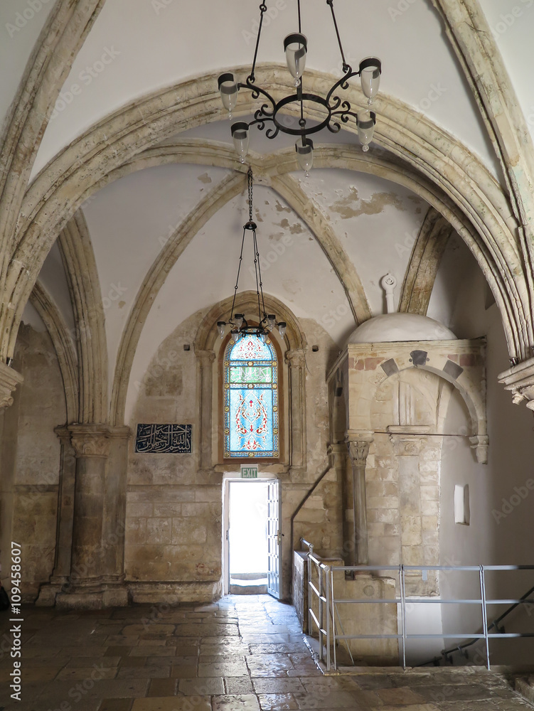 Jerusalem , Israel - July 13 . 2015 : Cenacle (Room of the last supper ...
