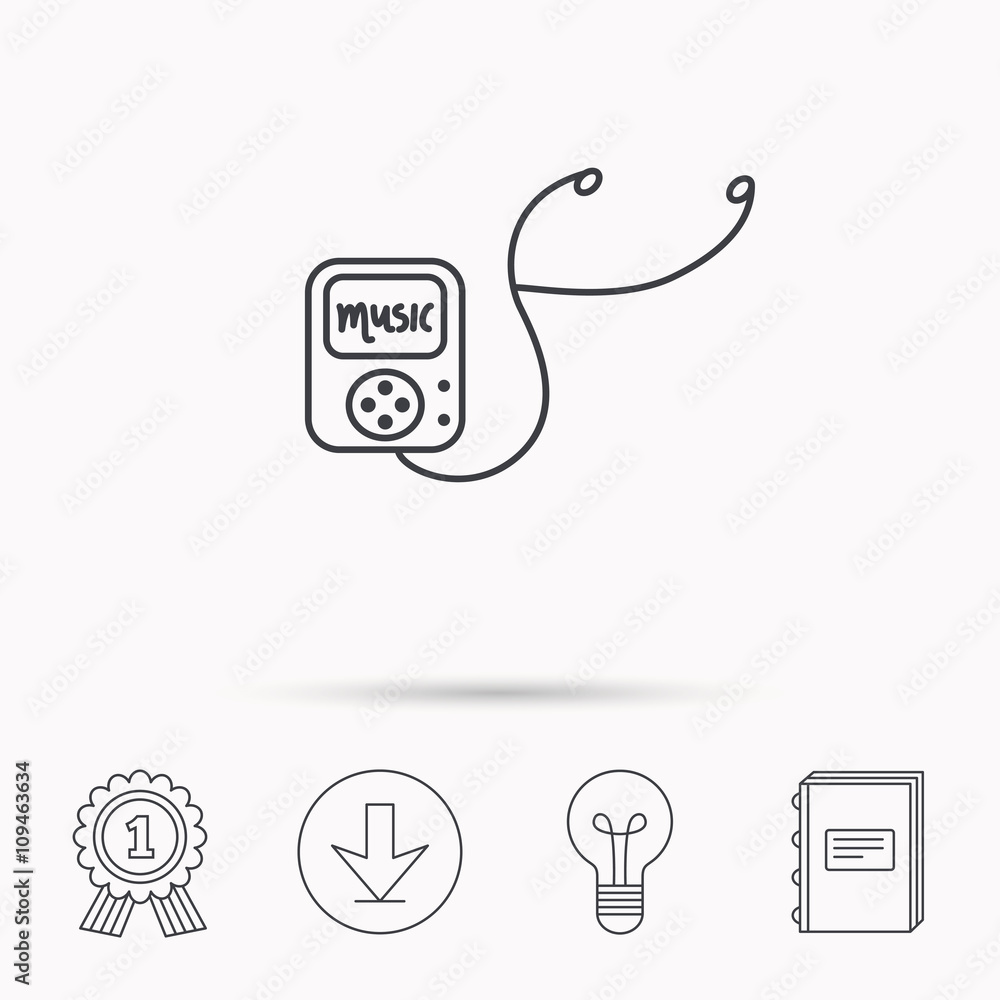Music player icon. Songs portable device sign. Stock Vector | Adobe Stock