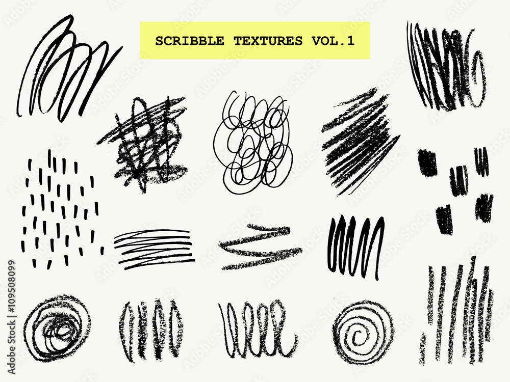 Scribble Textures Collection Stock Vector | Adobe Stock