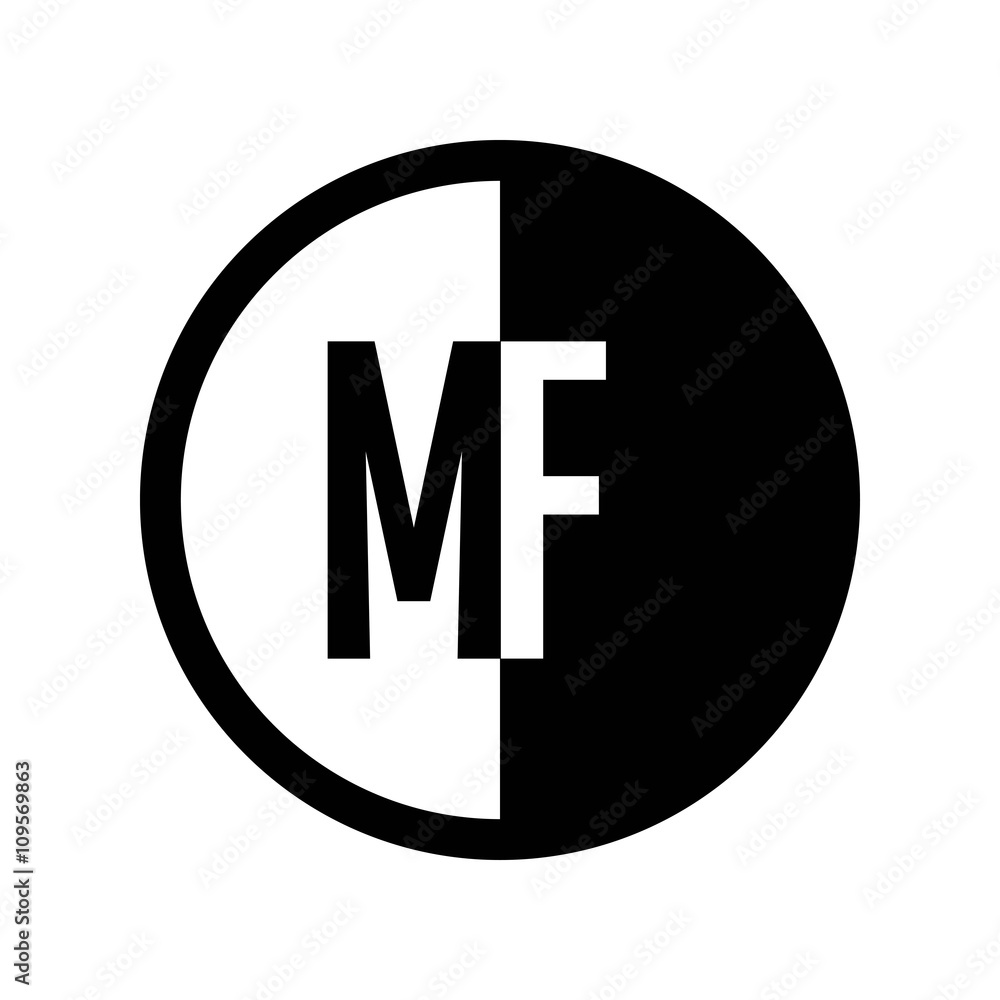 INITIAL CIRCLE HALF LOGO MF Stock Vector | Adobe Stock
