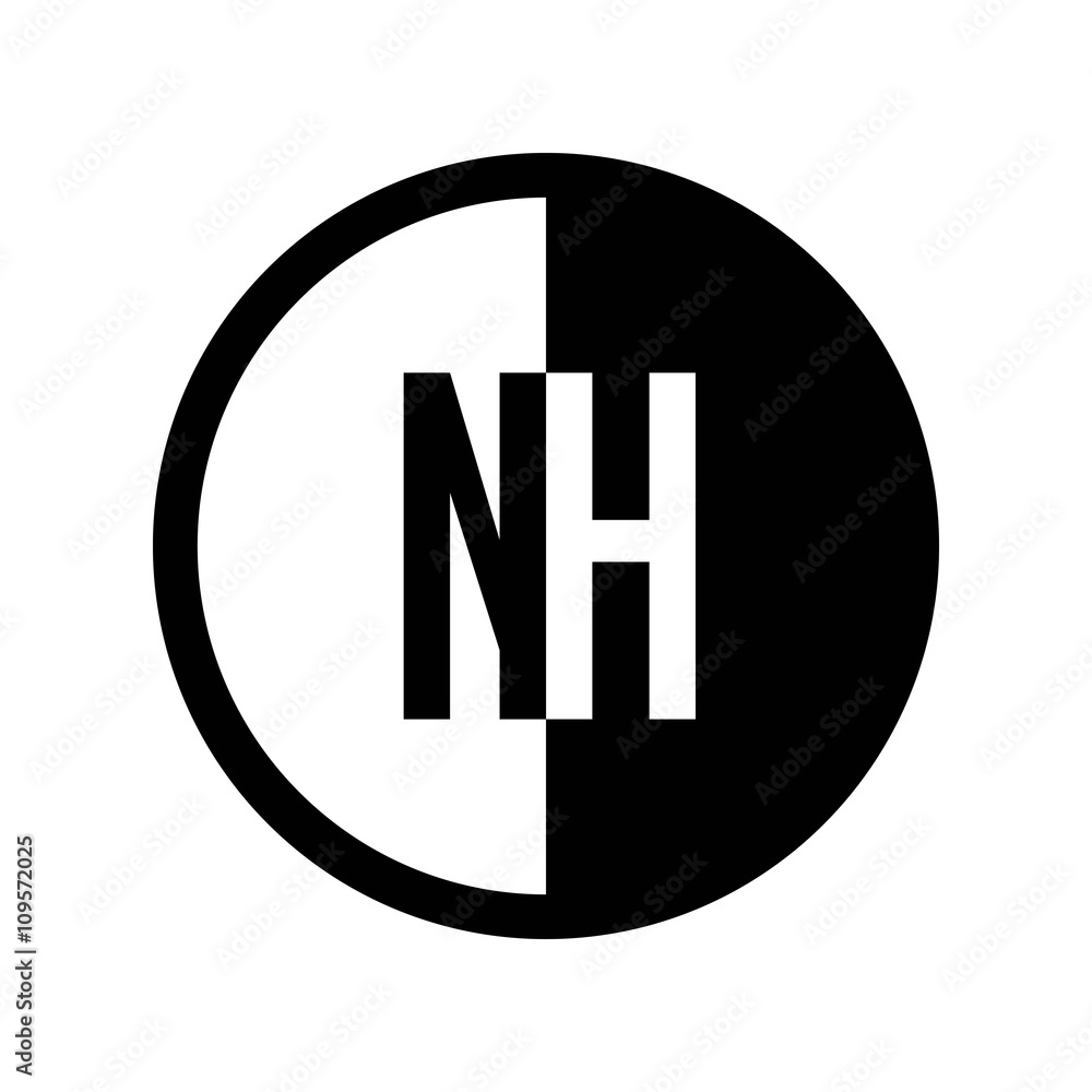INITIAL CIRCLE HALF LOGO NH Stock Vector | Adobe Stock