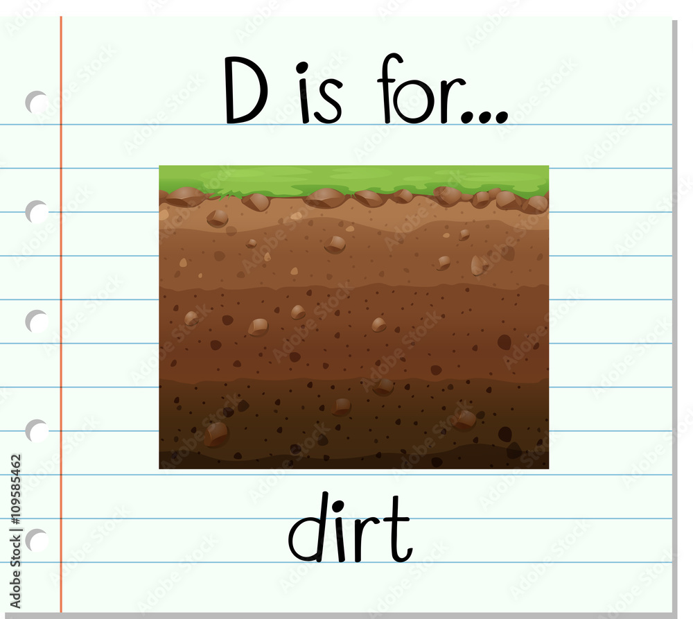 Flashcard letter D is for dirt Stock Vector | Adobe Stock