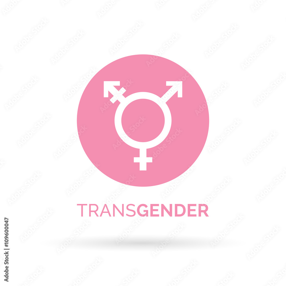 Transgender icon. Transgender sign. Pink transgender symbol on white ...