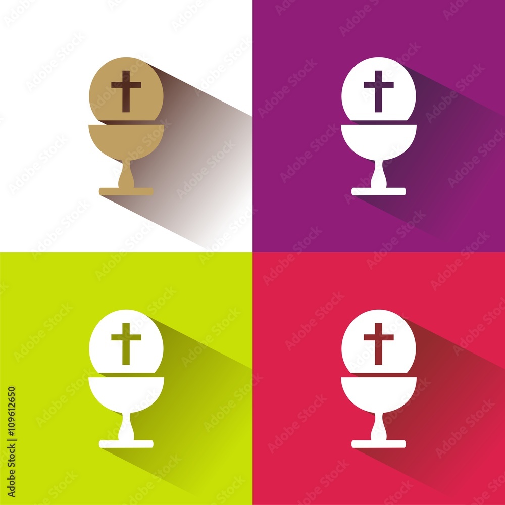 Vector de Stock Icono de Primera Comunión sobre fondos de colores ...