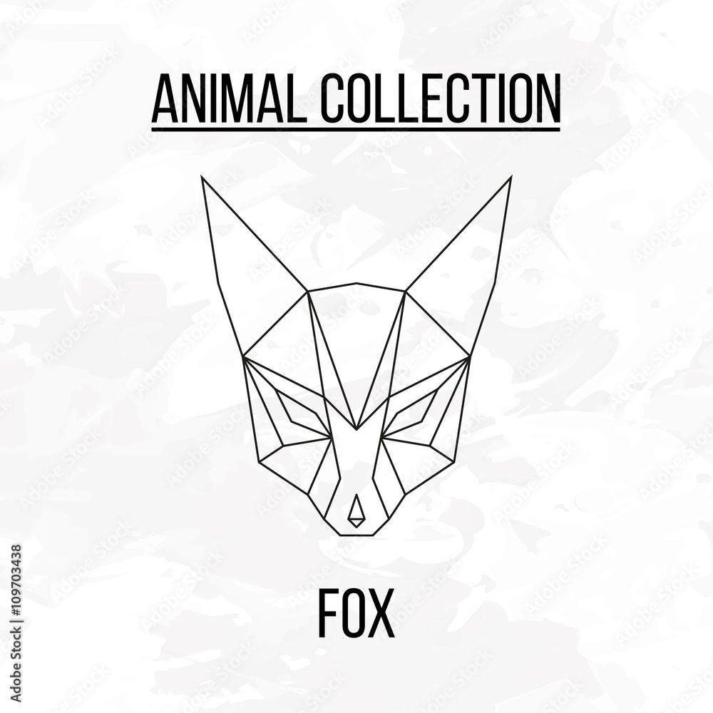 Geometric fox head Stock Vector | Adobe Stock