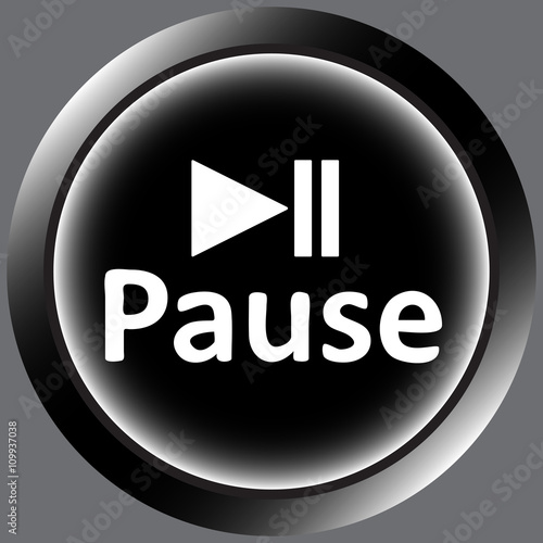 Icon black word pause and symbol Stock Vector | Adobe Stock