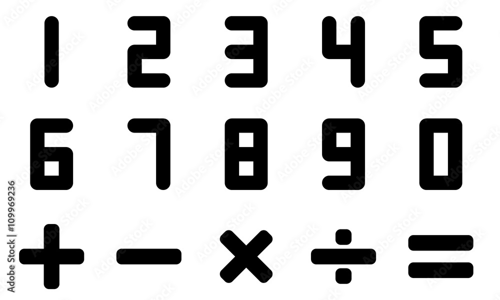 Number and math symbol Stock Vector | Adobe Stock