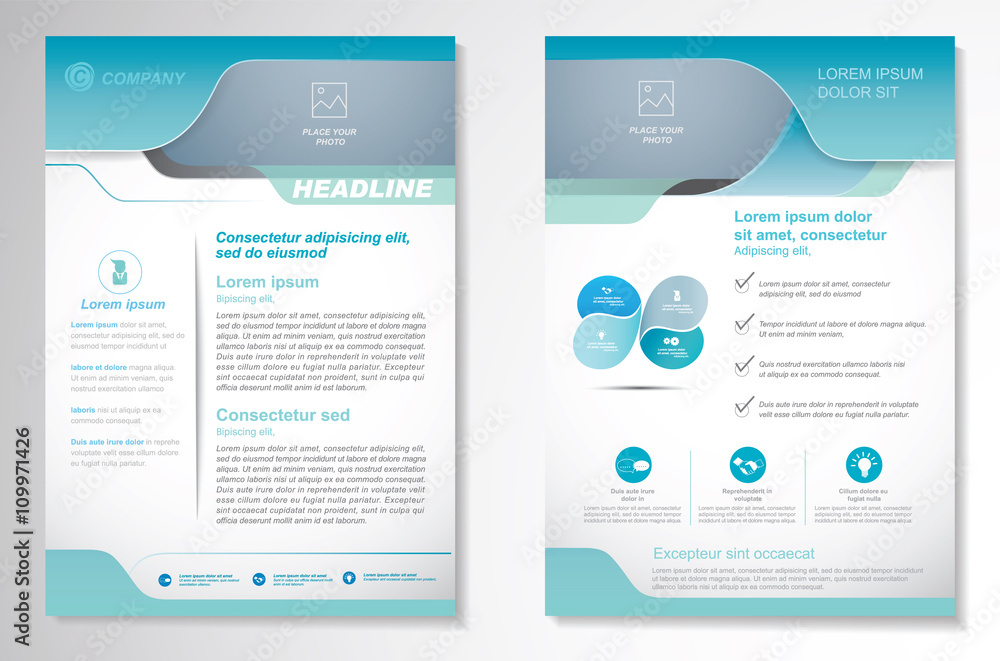 Vector Brochure Flyer design Layout template, size A4, Front page and ...