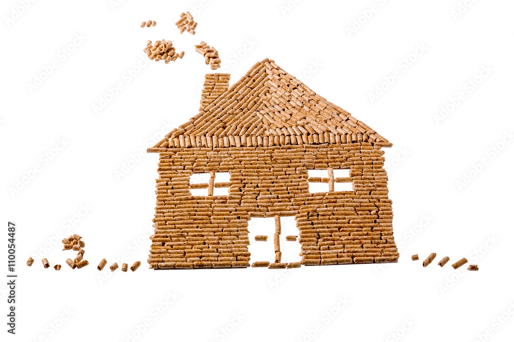 Stock-Foto „Haus aus Pellets zum heizen“ | Adobe Stock