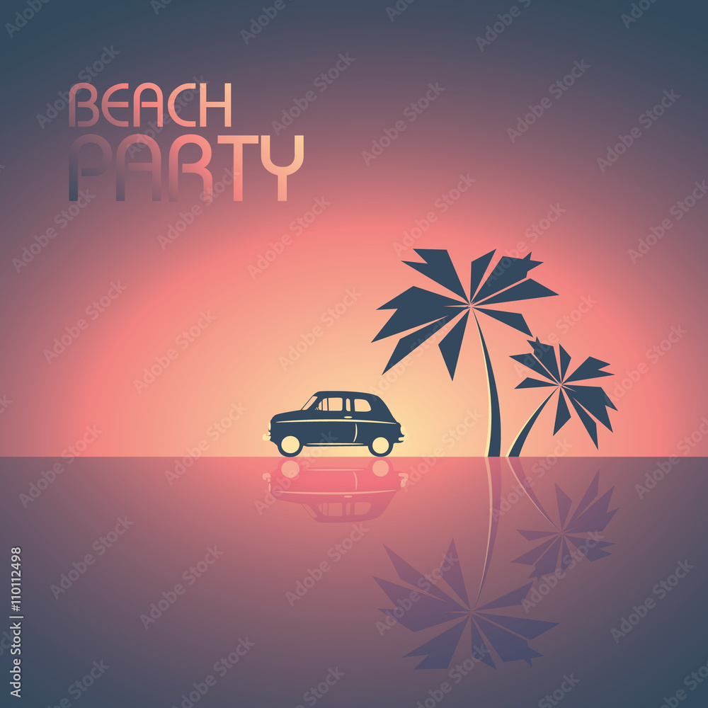 Beach party template background for promotional posters and flyers ...