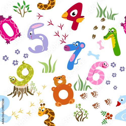 Tapeta Cyferki w formie zwierząt - reWALLution.pl