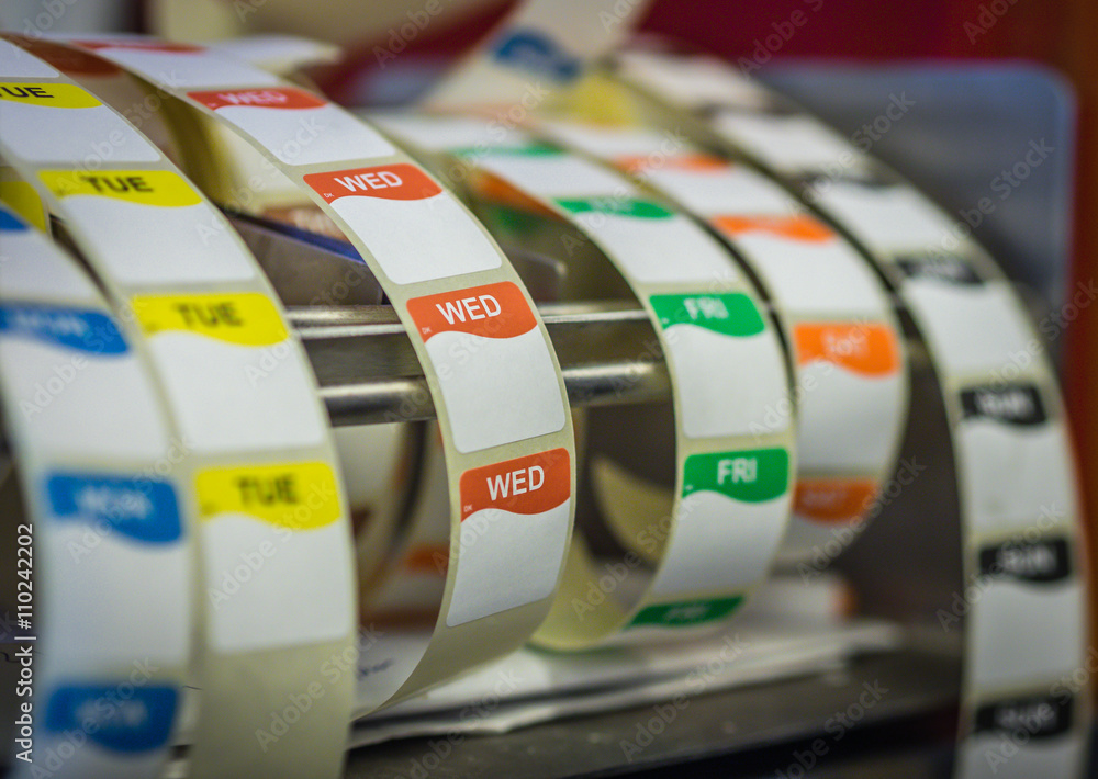 Date labels Stock Photo | Adobe Stock