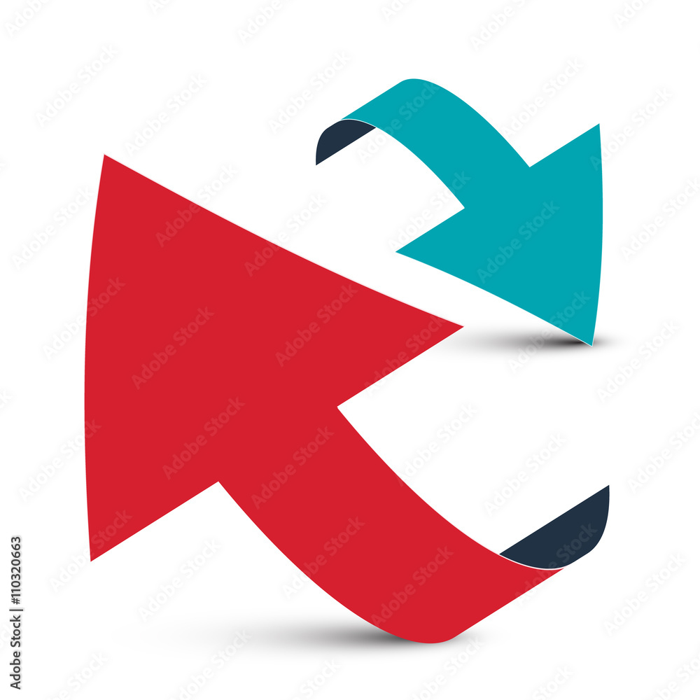 Arrows - 3D Red and Blue Arrow Logo Design Isolated on White Background ...