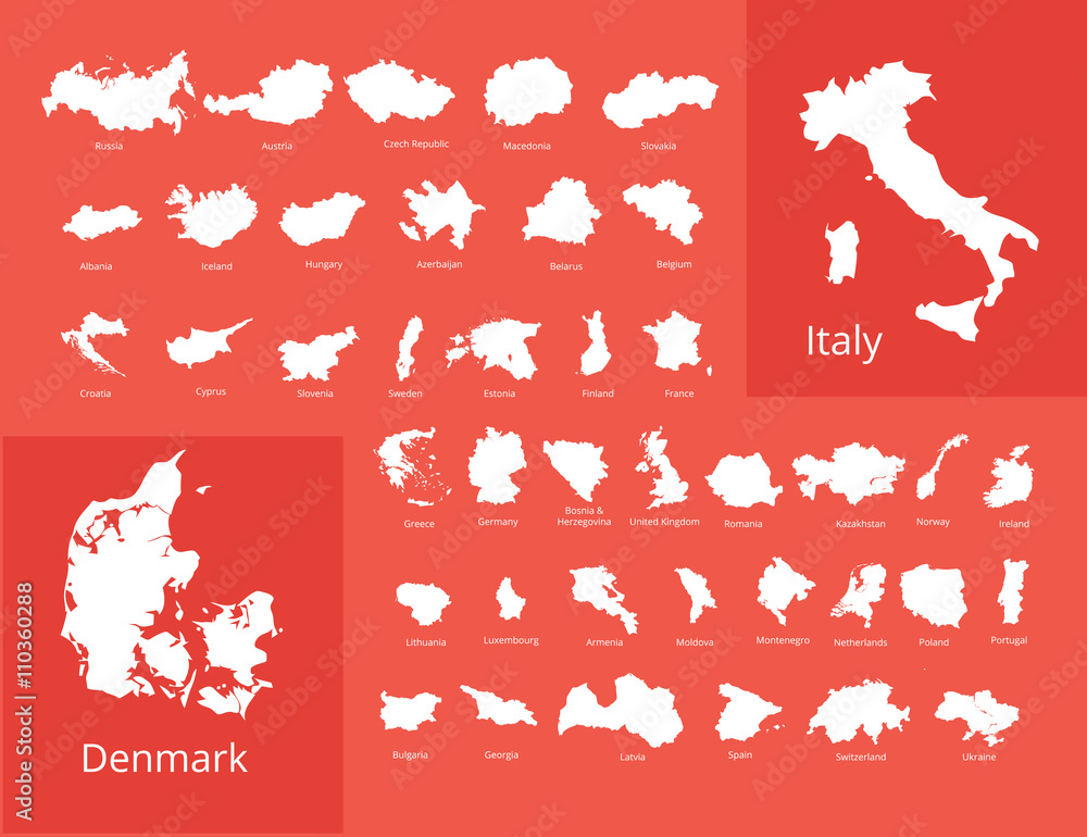 Colorful European countries political map with clearly labeled ...