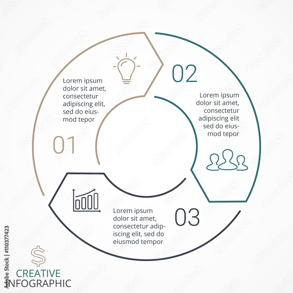 Vector circle arrows linear infographic, diagram, graph, presentation ...
